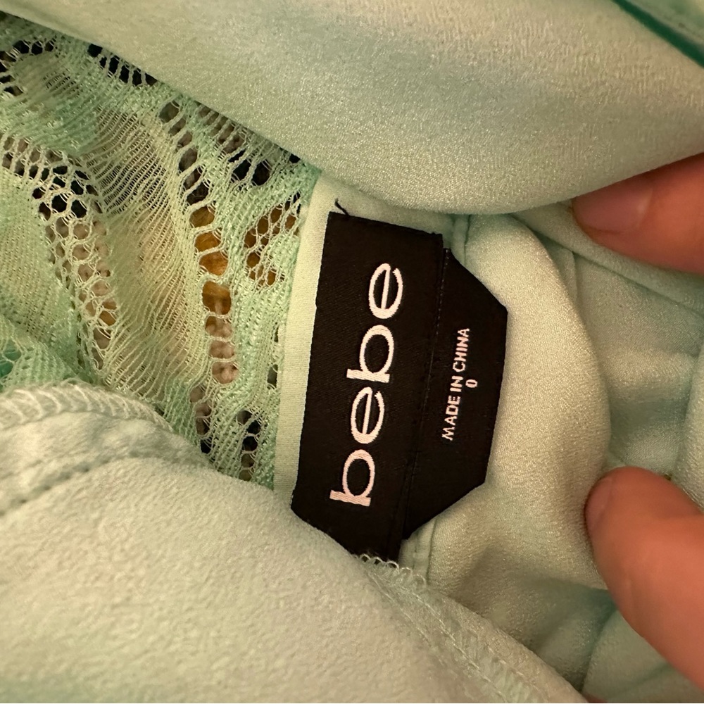 Bebe Baby Ice Blue Lace Romper - Gem